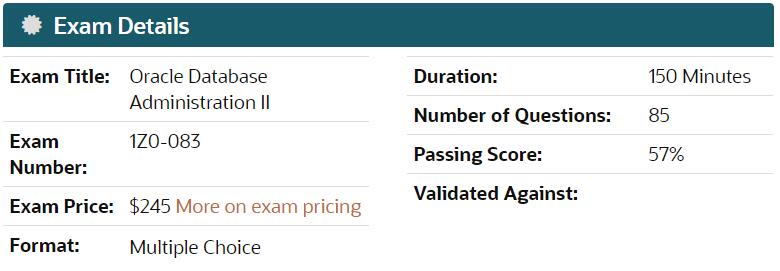 1z0 083 Dumps Oracle Database Administration Ii